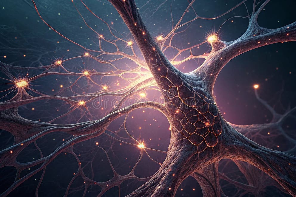 Depiction of 3D Neural Web Structure-generated by Ai Stock Illustration ...