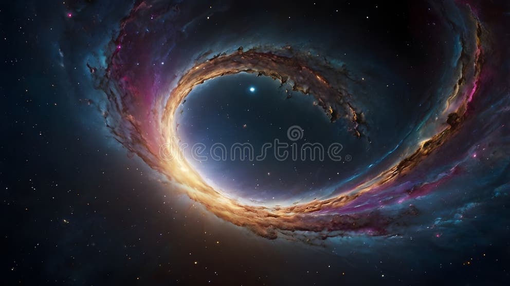 A Depiction of Dark Matter Bending Light Around a Cosmic Objec Stock ...