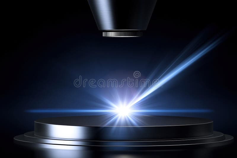Laser Microscope Beam. Focused Light Ray Highlighting Scientific ...