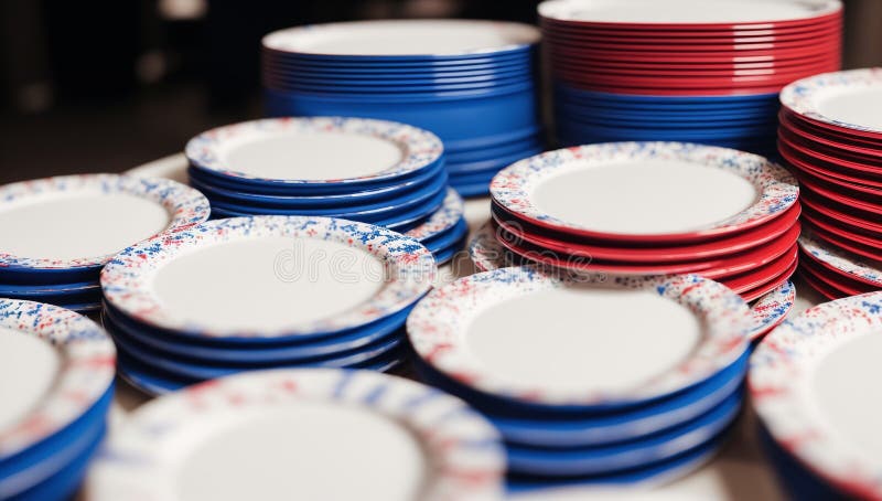 A Depiction of a Harmoniously Balanced Table of Red, White and Blue ...