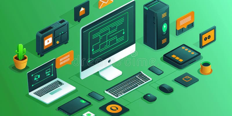 Innovative Network of Interconnected Devices Showcasing Modern ...