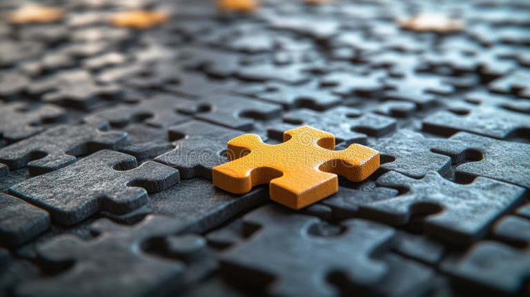 A Depiction of an Orange Puzzle Piece Fitting into a White Puzzle ...