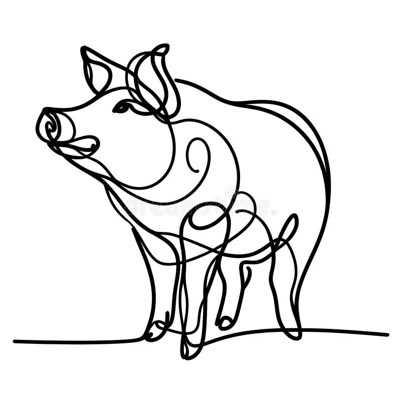 The Depiction of a Pig with Lively Eyes and Ears is Portrayed through a ...