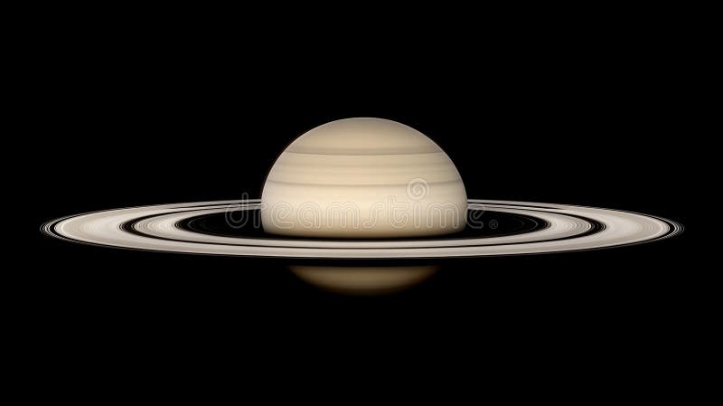 An Artistic Representation of Saturn with Its Prominent Rings in a Dark ...