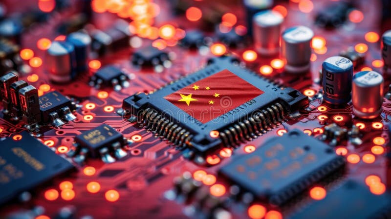 Depiction of a Processor Unit Symbolizing the Global Chip War and ...