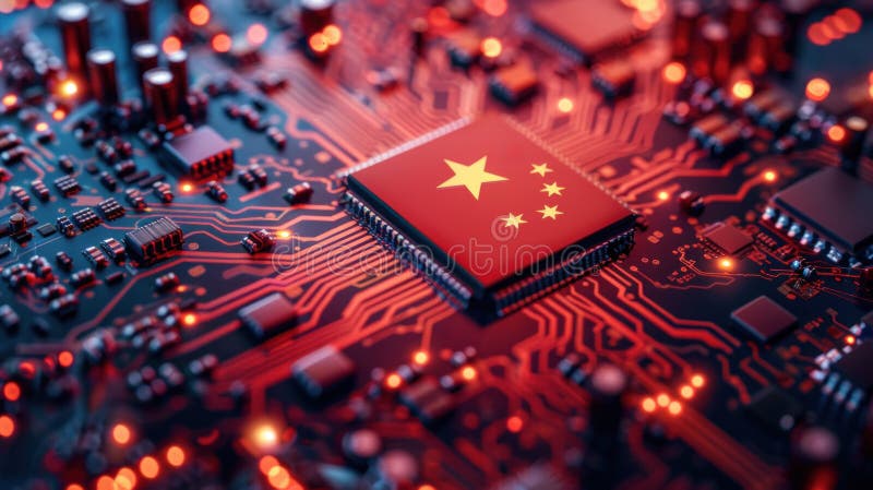 Depiction of a Processor Unit Symbolizing the Global Chip War and ...