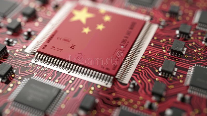 Depiction of a Processor Unit Symbolizing the Global Chip War and ...