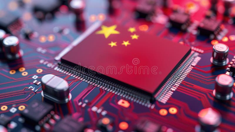 Depiction of a Processor Unit Symbolizing the Global Chip War and ...