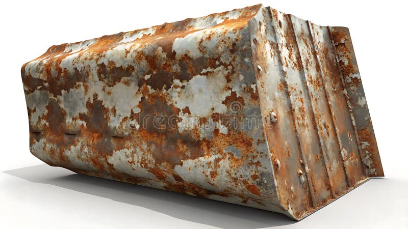 Textured Rusty Metal Box Element, Grunge Industrial Design Graphic Png ...