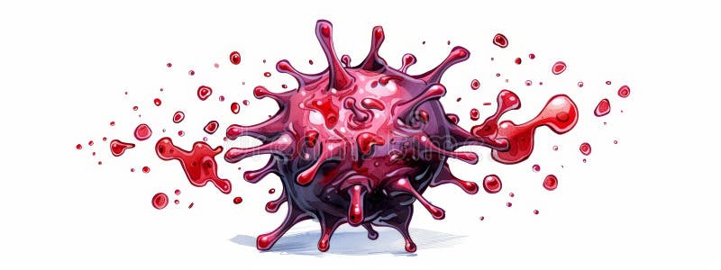 A Depiction of a Red and Black Substance with Bleeding Red Droplets ...