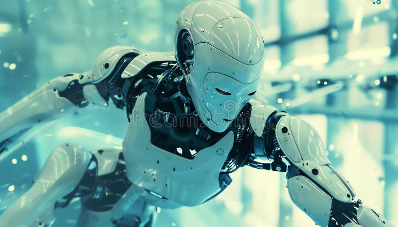 A Depiction of Robots or AI in Action. AI Visual Stock Illustration ...