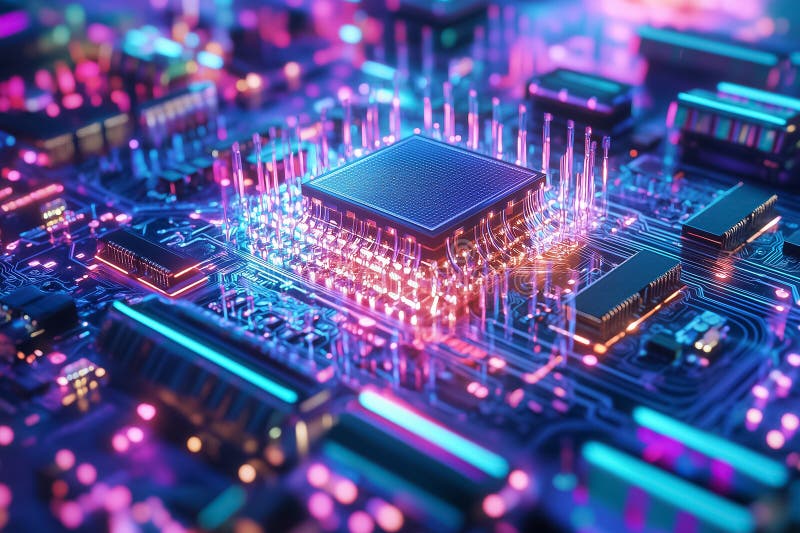 This Depiction Showcases Quantum Computing Elements Glowing and ...