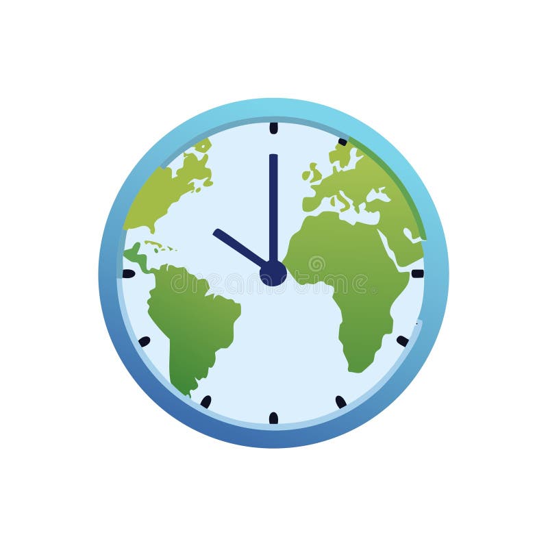 Depiction of Time Around the Globe Clock with Earth Map Design on Its ...
