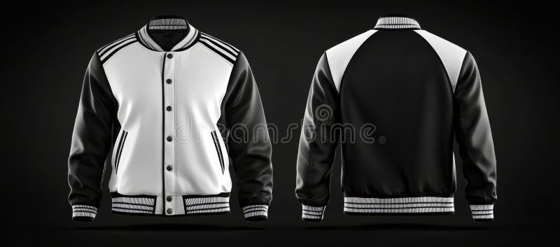 A Depiction and Visualization of a Varsity Jacket Displaying the Front ...