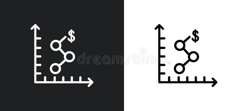 Depleting Chart Outline Icon in White and Black Colors. Depleting Chart ...