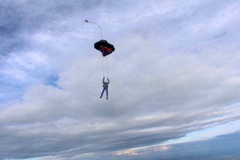 The Deployment of Parachute in the Sky. Stock Image - Image of safe ...