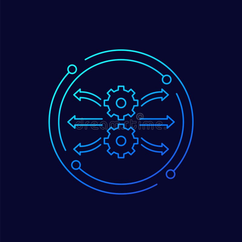 Deployment Process Icon, Linear Design Stock Vector - Illustration of ...