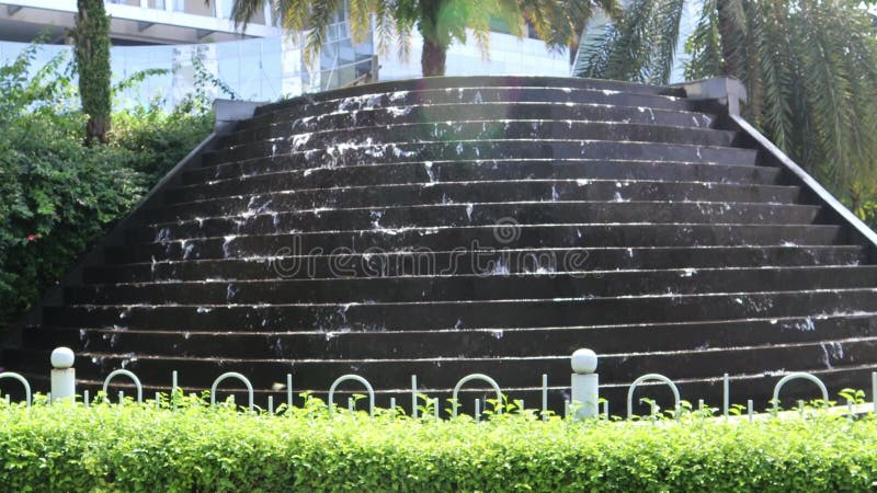 The Waterfall with a Pyramid System is Very Beautiful Stock Footage ...