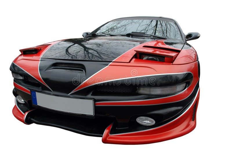 Deporte-coche Moderno Rojo Y Negro Imagen de archivo - Imagen de ...