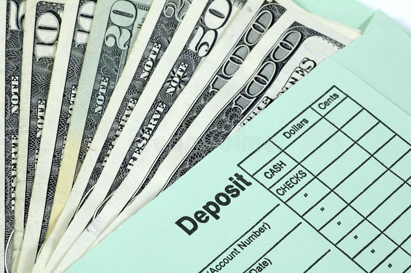 Cash deposit slip stock photo. Image of background, bill - 31663156