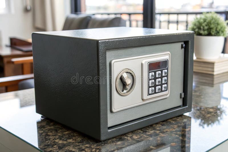 Deposit Cell Safe Box with Code Lock Stock Illustration - Illustration ...