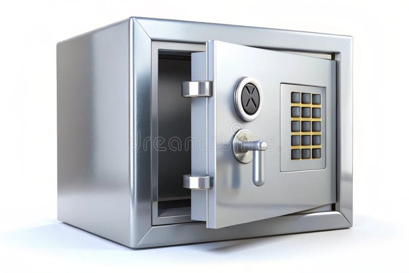 Deposit Cell Safe Box Door with Code Lock 3D Illustration Stock ...