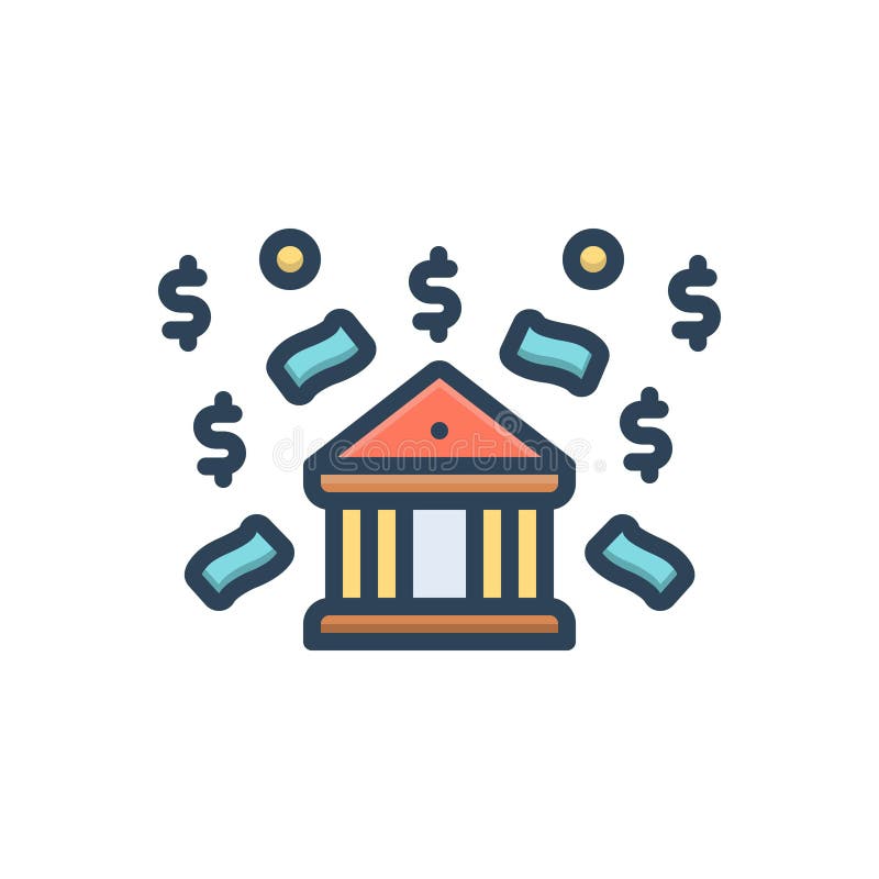 Color Illustration Icon for Deposit, Bank and Financial Stock ...