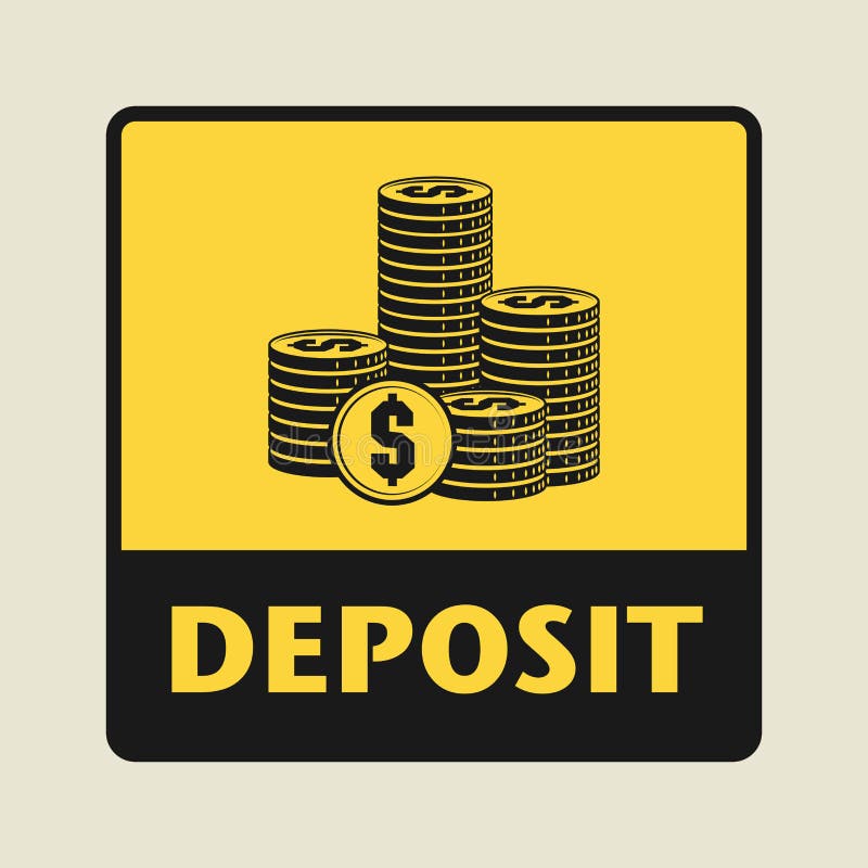Deposit icon or sign stock vector. Illustration of style - 129502199