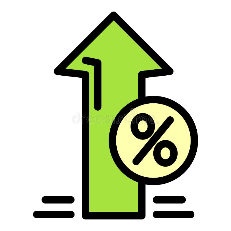 Percent Up Vector Icon, Rate Increase Illustration. Stock Vector ...