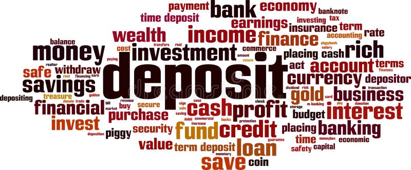 Deposit Word Check Putting Money into Your Bank Account Stock ...