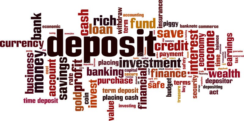 DEPOSIT word cloud stock illustration. Illustration of deposit - 200180102