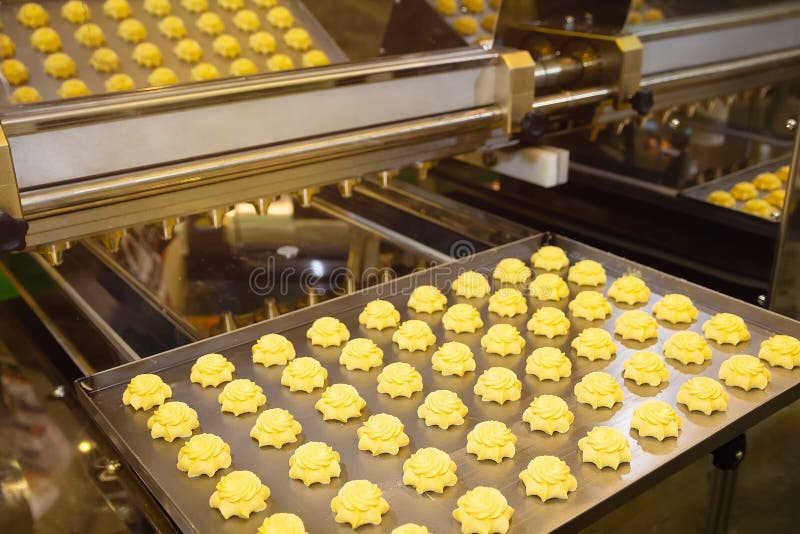 Depositing Machine for Biscuit Production Stock Photo - Image of cookie ...