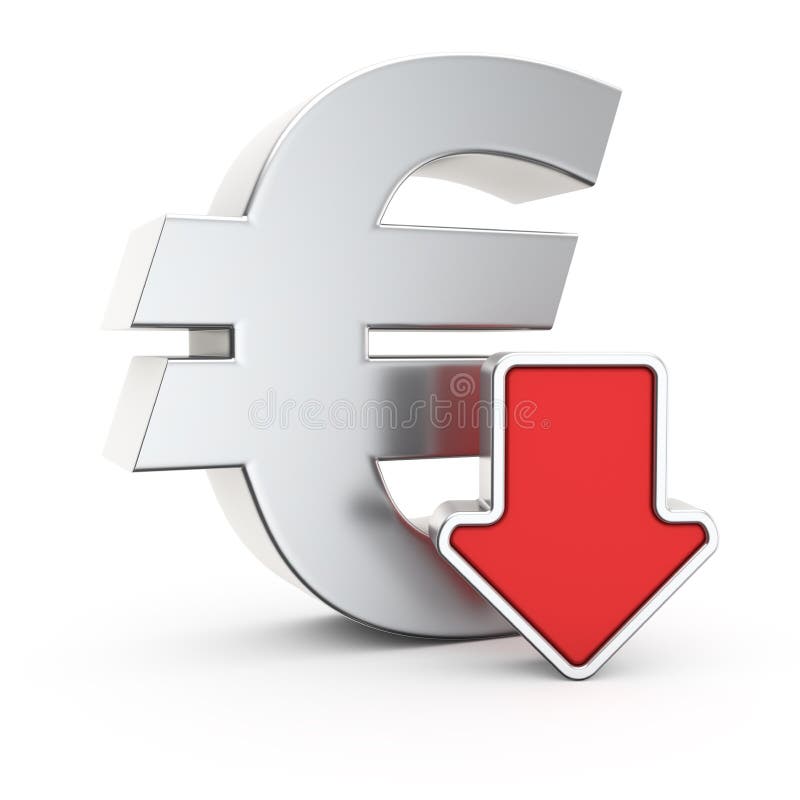 Depreciation of the Euro stock illustration. Illustration of loss ...
