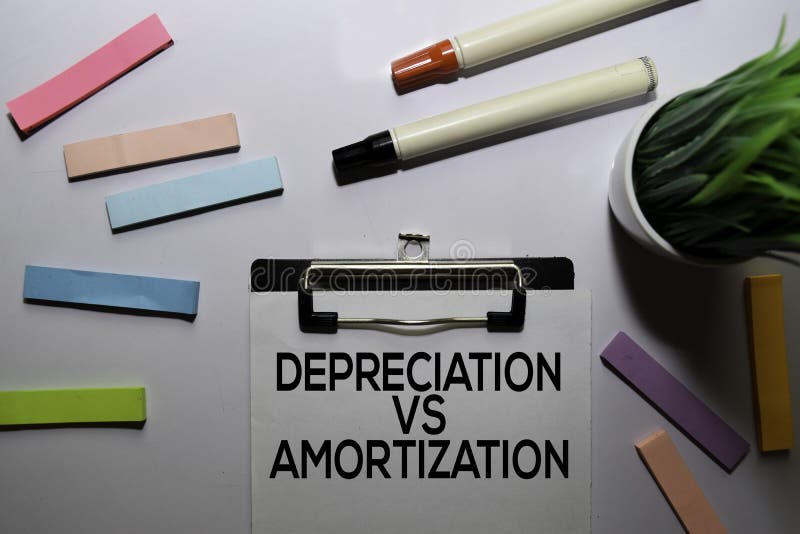 Depreciation Vs Amortization Write On Document Isolated White ...