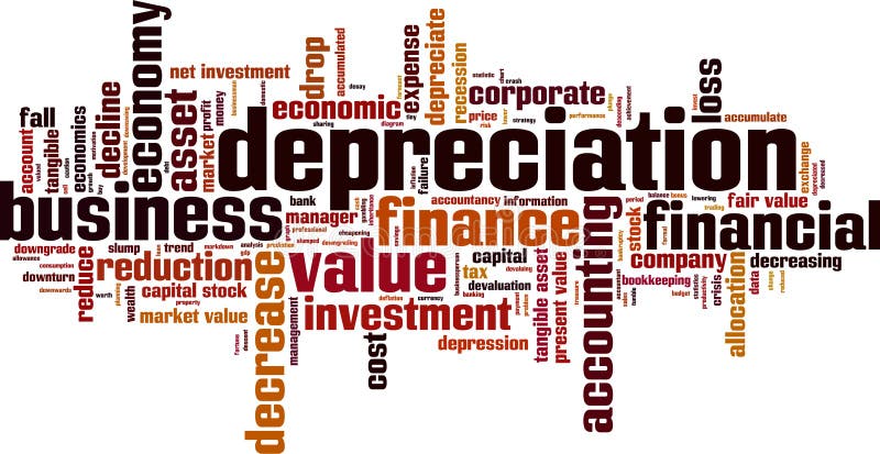 Depreciation word cloud stock vector. Illustration of cloud - 161626742