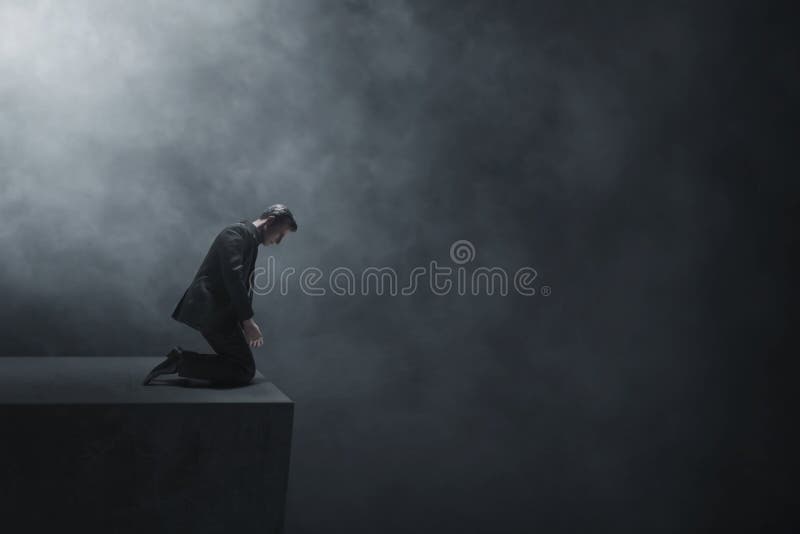 Depressed Sad Man Shadow Stock Illustrations – 273 Depressed Sad Man ...