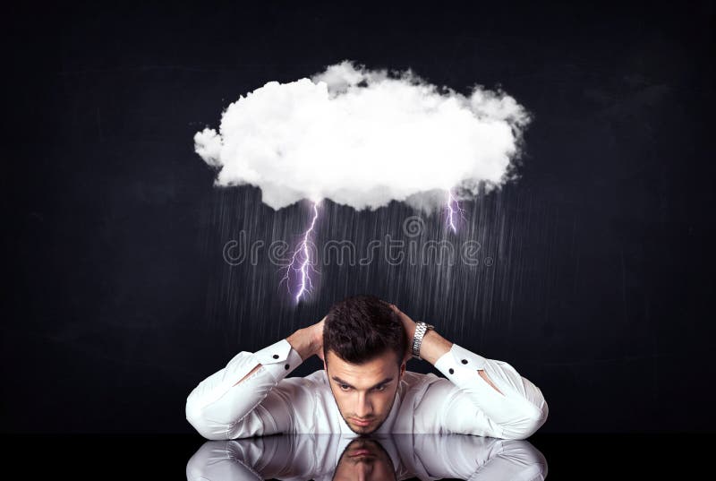 Sad Man Under Rain Cloud Stock Photos - Free & Royalty-Free Stock ...