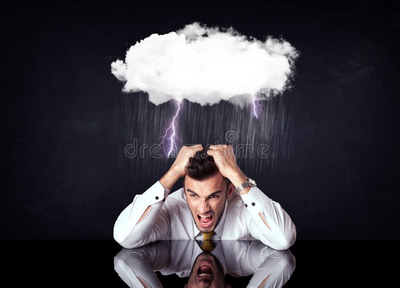 Sad Man Under Rain Cloud Stock Photos - Free & Royalty-Free Stock ...