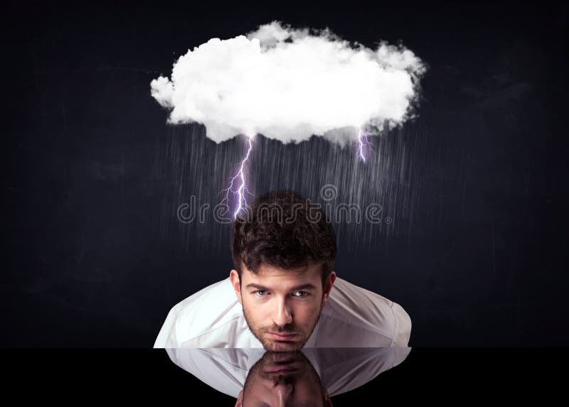 Sad Man Under Rain Cloud Stock Photos - Free & Royalty-Free Stock ...
