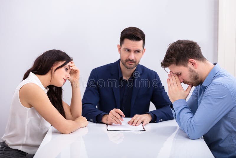 Couple with judge in court stock image. Image of caucasian - 44383841