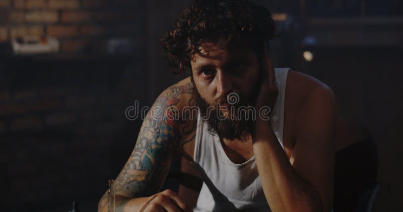 Depressed Drug Addict Looking at Camera Stock Image - Image of dope ...