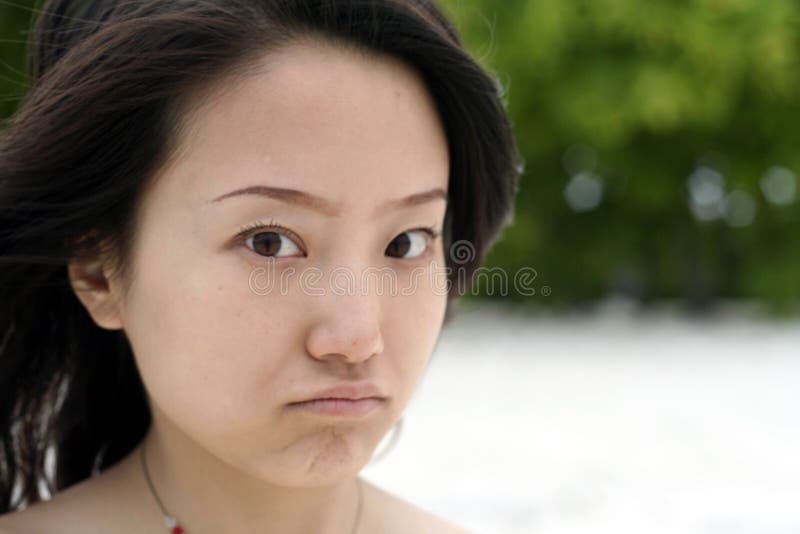 Depressed face stock photo. Image of ponytail, ethnic - 5979034