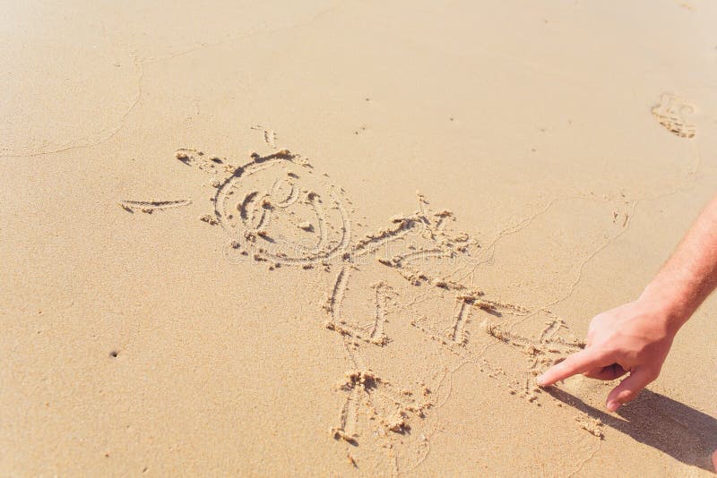 A Depressed Man Drawing by His Finger a Sad Smiley. Stock Image - Image ...