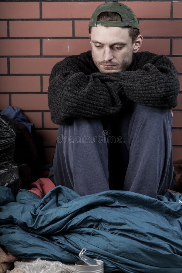 Depressed man without home stock photo. Image of beggar - 40996264