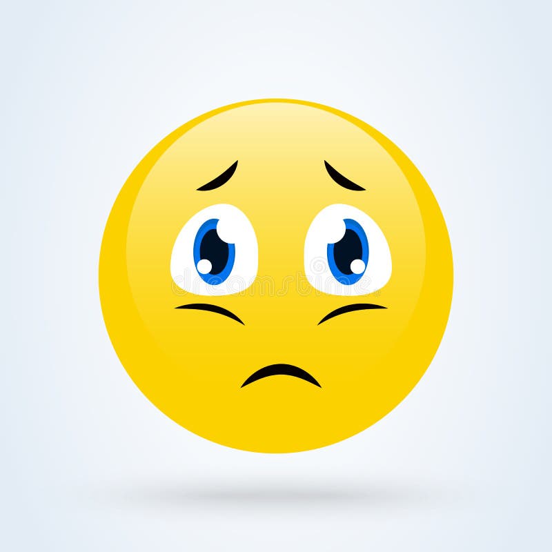 Depressed and Sad Emoticon, Emoji Vector Illustration. Sad Smiley ...