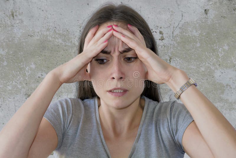 Depressed Sad Woman Deep In Thoughts Portrait Of A Thinking Woman