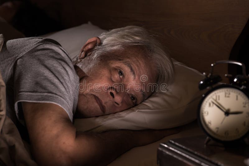 Man cannot get any sleep stock image. Image of people - 56376307
