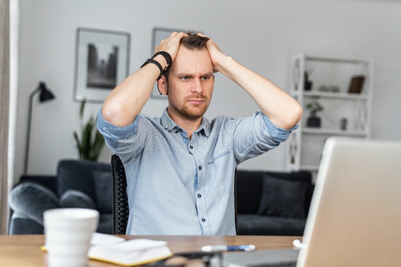 A Man Made a Mistake in a Work Stock Image - Image of problem ...