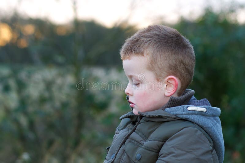 Sad Child Sitting at the Lake Stock Photo - Image of autism, childhood ...