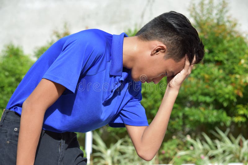Depressed Young Filipino Boy Youth Stock Image - Image of males, asian ...